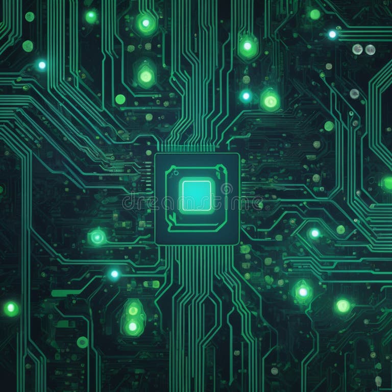 A Computer Circuit Board with a Cpu Chip on it, Computer Graphics ...