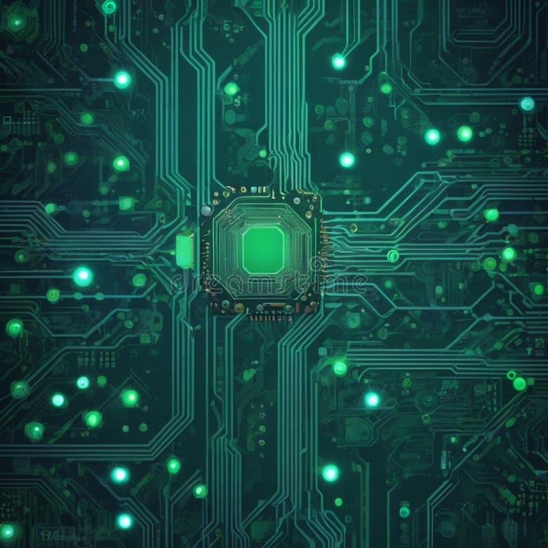 A Computer Circuit Board with a Cpu Chip on it, Computer Graphics ...