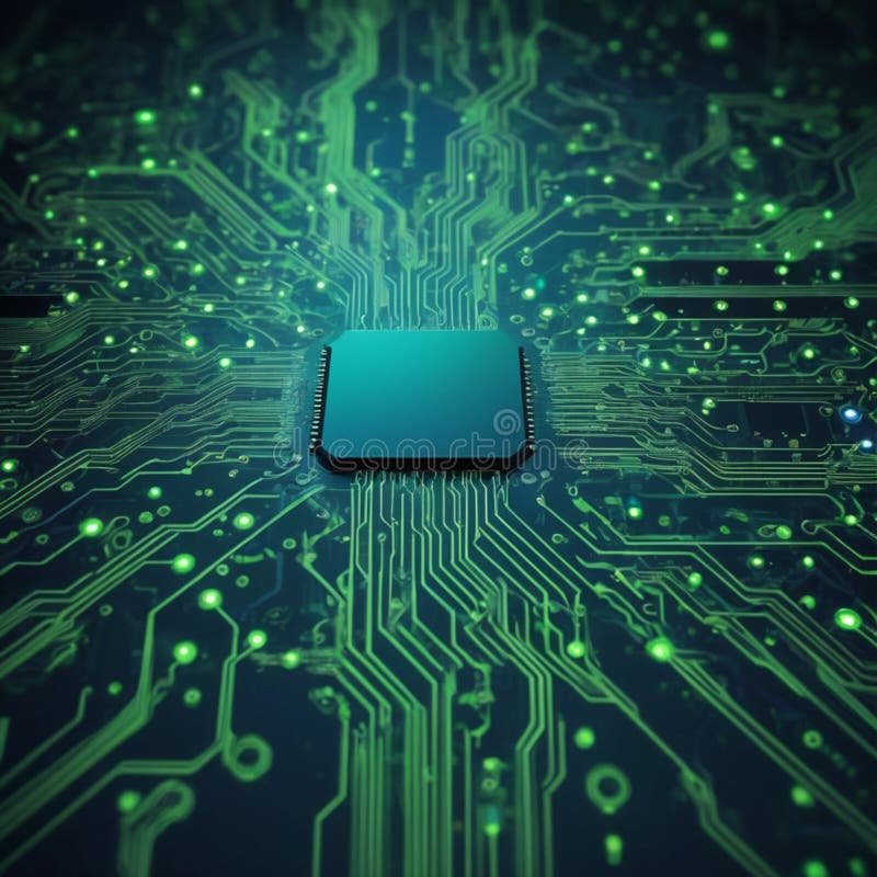 A Computer Circuit Board with a Cpu Chip on it, Computer Graphics ...