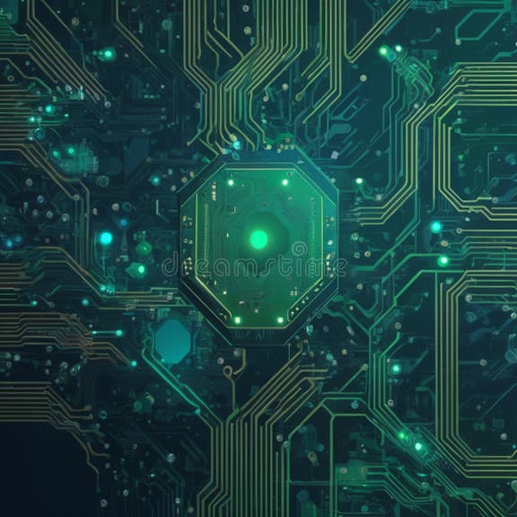 A Computer Circuit Board with a Cpu Chip on it, Computer Graphics ...