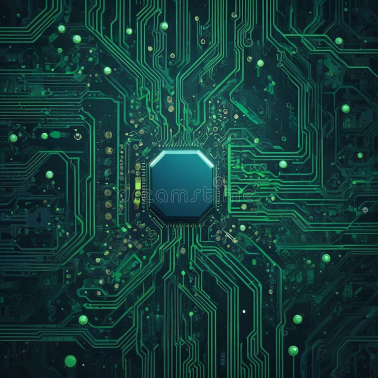 A Computer Circuit Board with a Cpu Chip on it, Computer Graphics ...