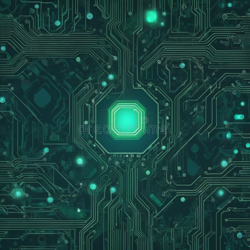 A Computer Circuit Board with a Cpu Chip on it, Computer Graphics ...