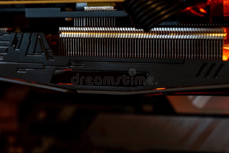 Illuminated PC Cooler Fan in Black Case Stock Photo - Image of desktop ...