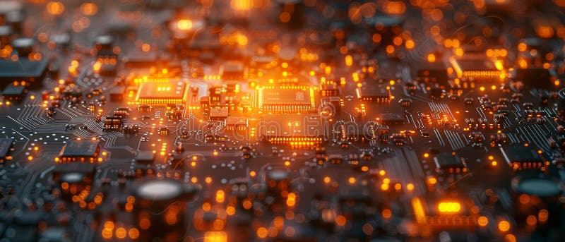 Computer Circuit Board and Electronic Components Stock Photo, in the ...