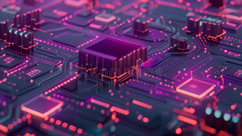 A Computer Circuit Board Featuring a Secure Lock To Symbolize ...