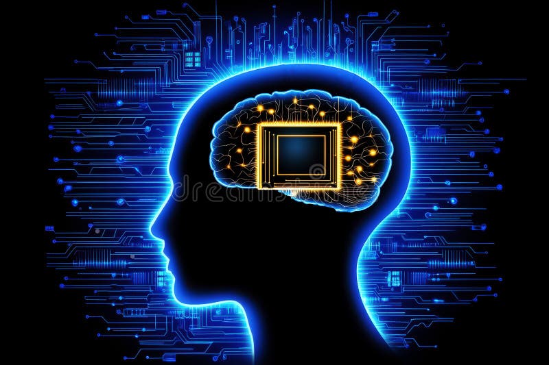 Computer Circuit Board in the Form of the Human Brain. Stock ...