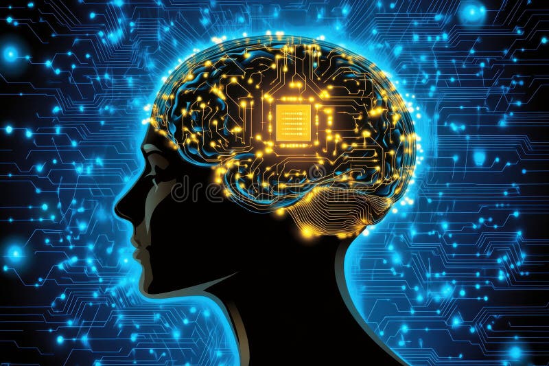 Computer Circuit Board in the Form of the Human Brain. Stock Photo ...