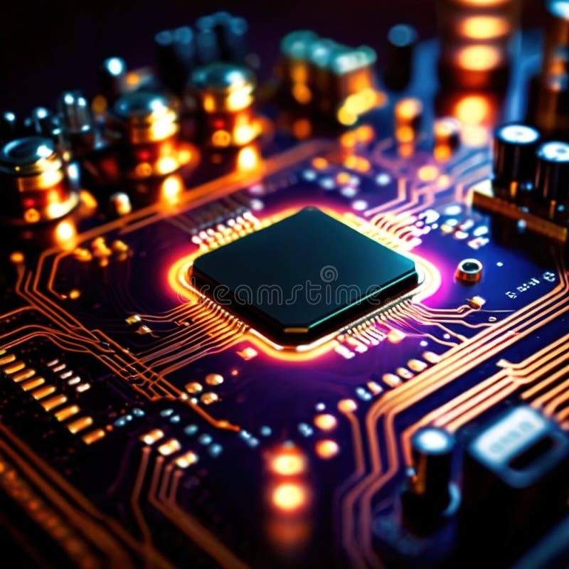 Computer Circuit Board, Intricate Electronic Technology for Cpu Processor Stock Illustration ...