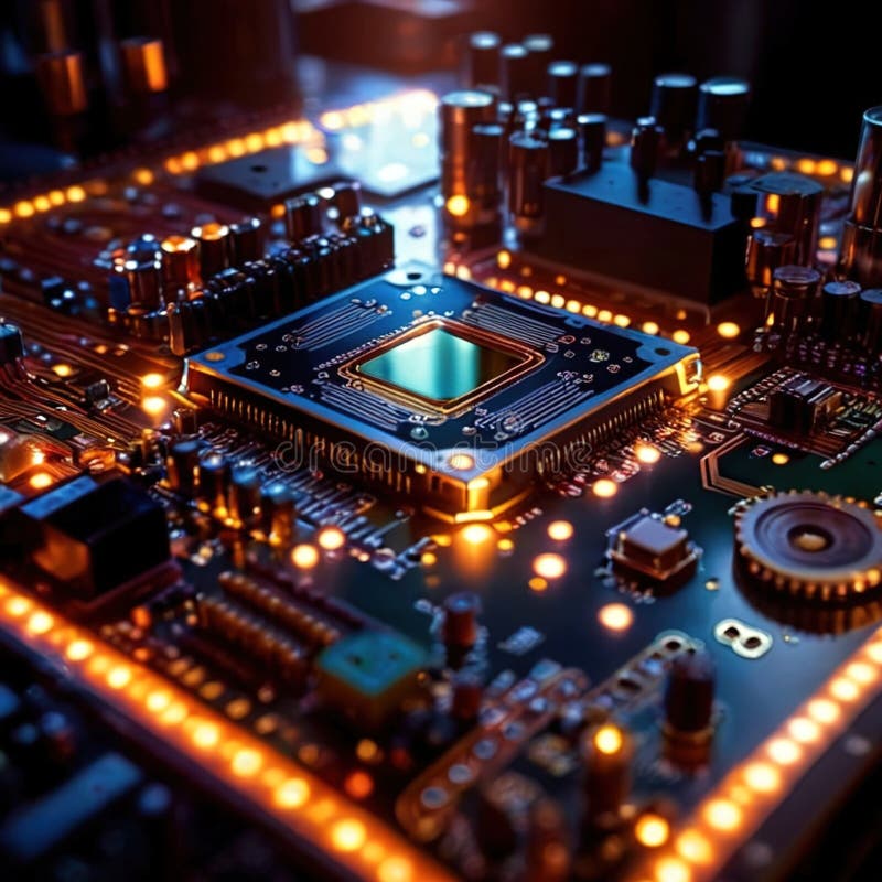 Computer Circuit Board, Intricate Electronic Technology for Cpu ...