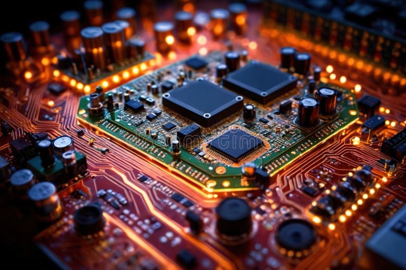 Computer Circuit Board, Intricate Electronic Technology for Cpu ...