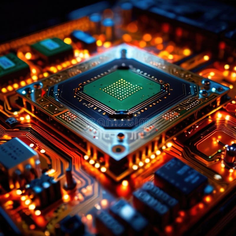 Computer Circuit Board, Intricate Electronic Technology for Cpu ...