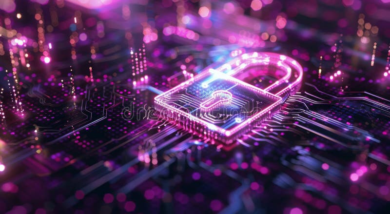 Computer Circuit Board with Lock Stock Image - Image of device ...