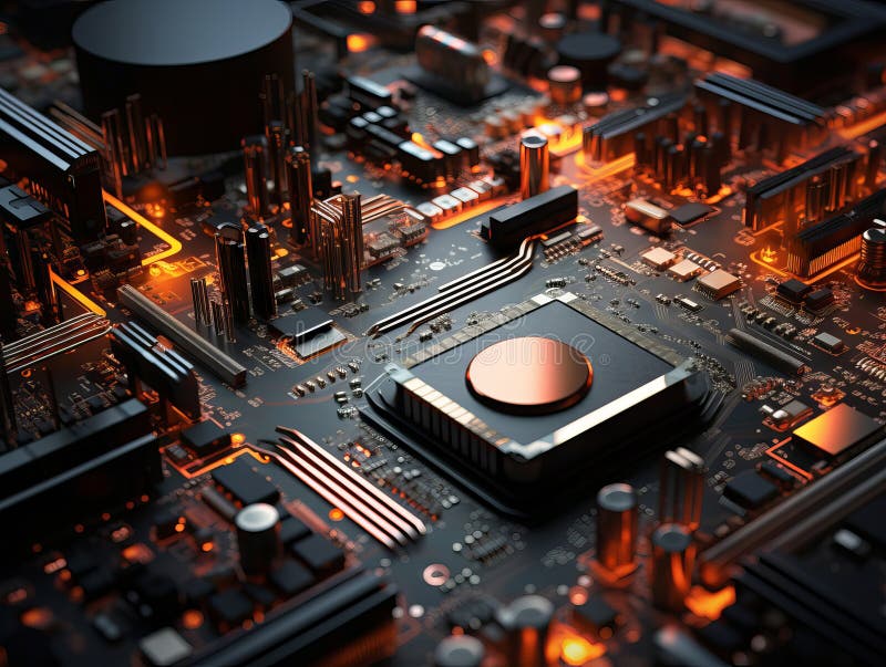 Computer Circuit Board stock illustration. Illustration of computer ...