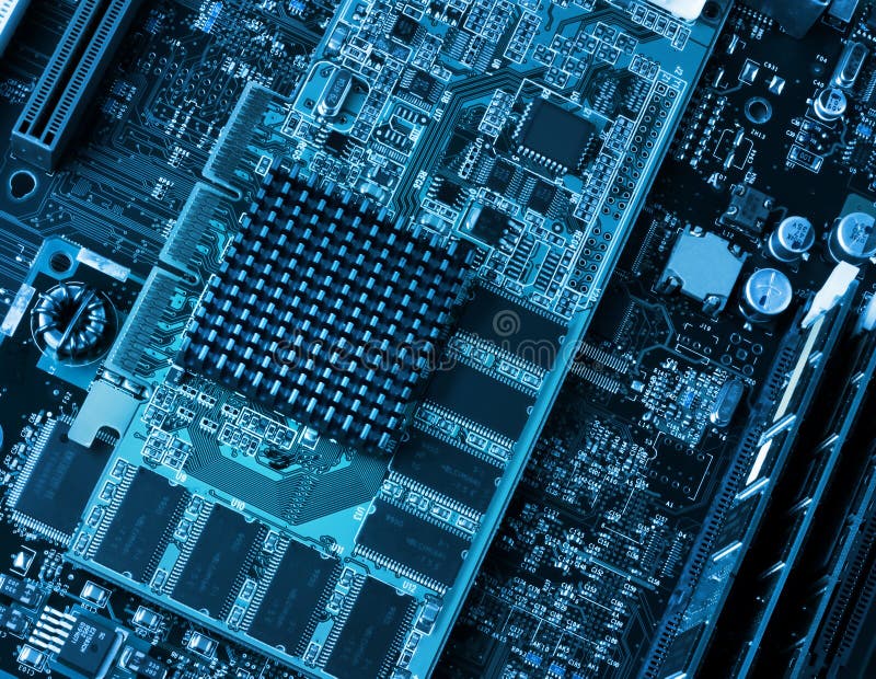 Computer Circuit Board and Processors Stock Photo - Image of circuitry ...