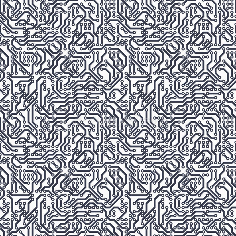 Computer Circuit Board. Seamless Pattern Stock Vector - Illustration of ...