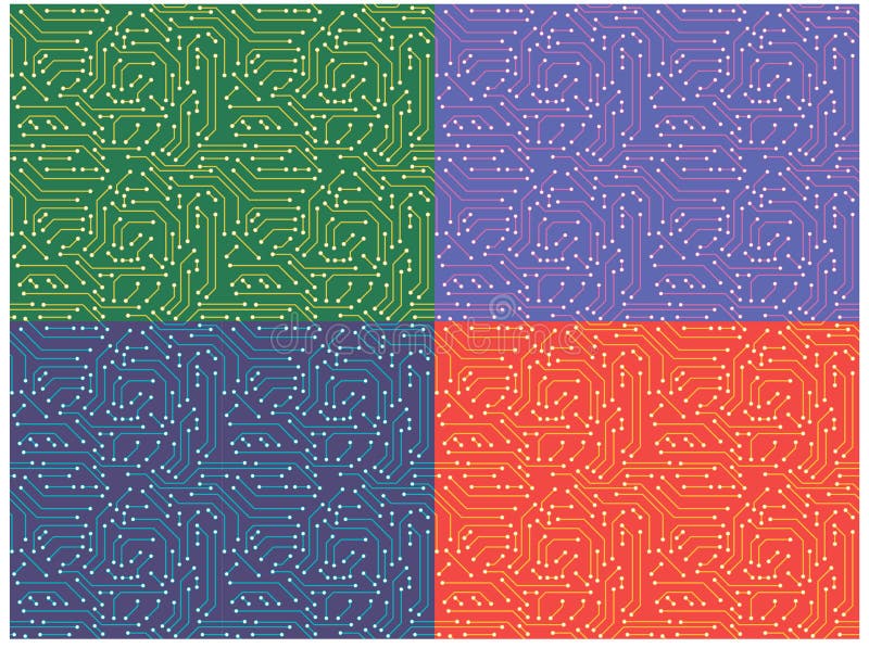 Computer Circuit Board. Seamless Pattern Stock Vector - Illustration of ...