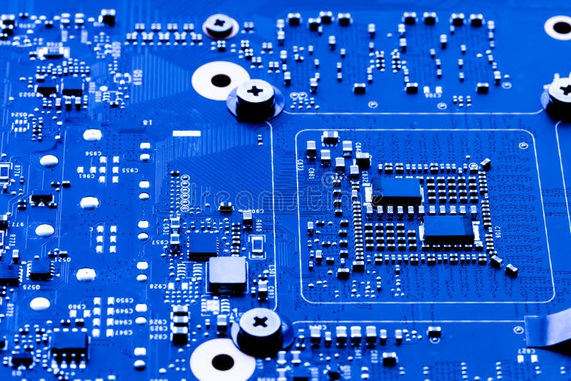 Computer Circuit Board Showing the Components on a Pattern Stock Image ...