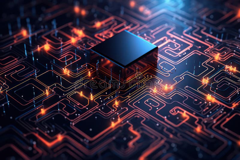 Computer Circuit Board Wallpaper Background with a Dark Tone Stock ...