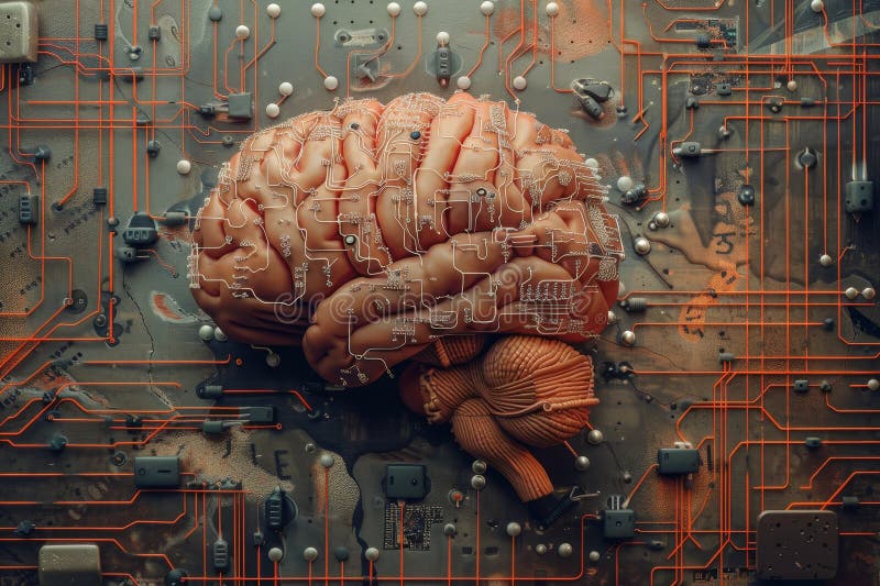 Computer Circuit with Brain, a Mechanical Brain with Intricate Circuits ...