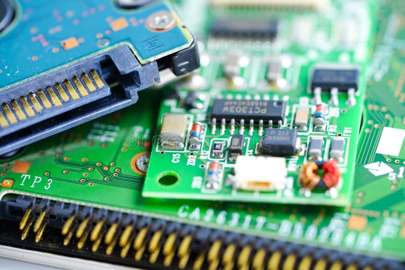 Computer Circuit Cpu Main Board Electronics Stock Image - Image of ...