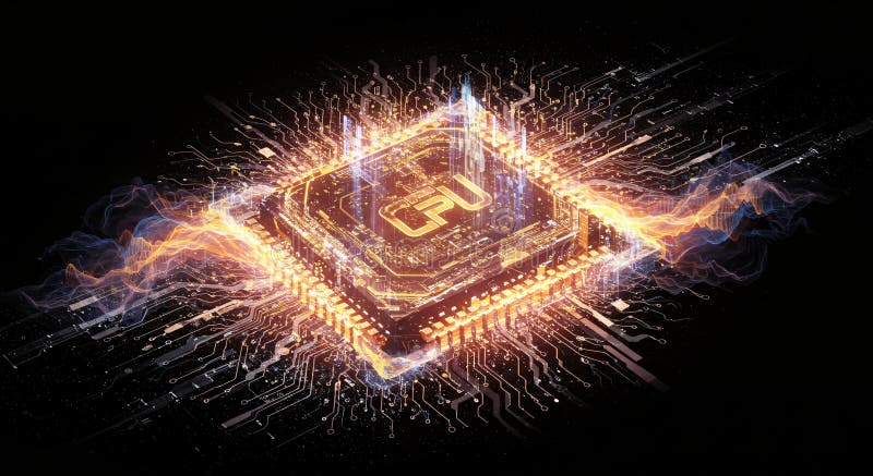 Computer Circuit Semi Conductor Chip Abstract Vector Digital Design ...