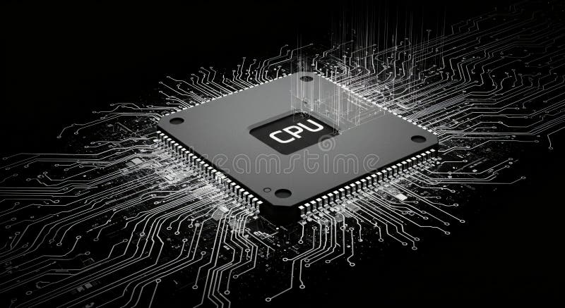 Computer Circuit Semi Conductor Chip Abstract Vector Digital Design ...