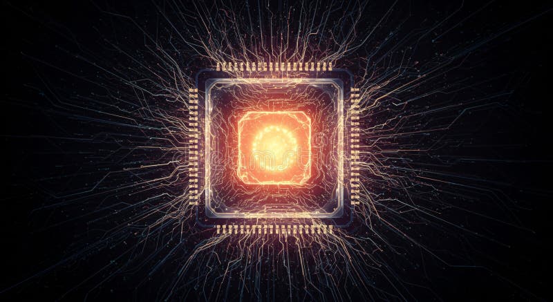 Computer Circuit Semi Conductor Chip Abstract Vector Digital Design ...