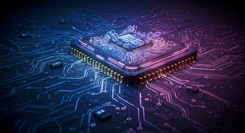 Computer Circuit Semi Conductor Chip Abstract Vector Digital Design ...