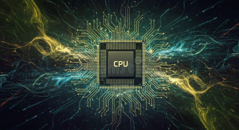 Computer Circuit Semi Conductor Chip Abstract Vector Digital Design ...