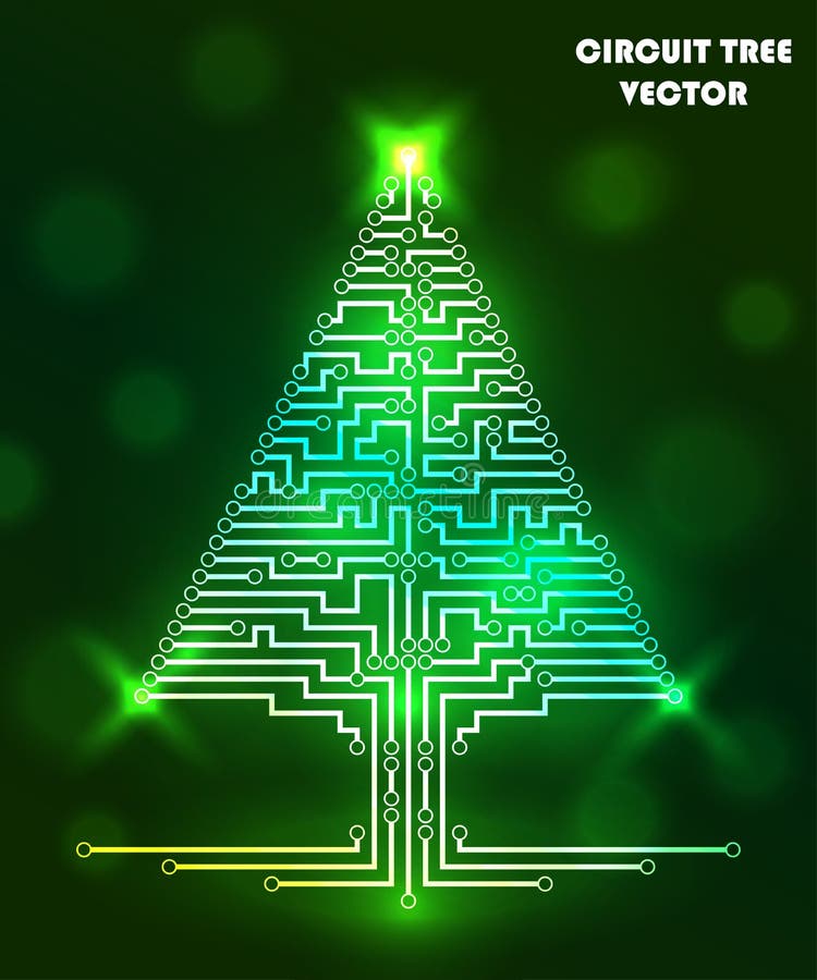 Computer circuit tree. stock vector. Illustration of digital - 69799471