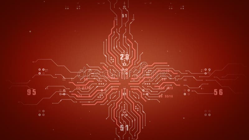 Computer Circuits Red Rising Stock Footage - Video of server, computers ...