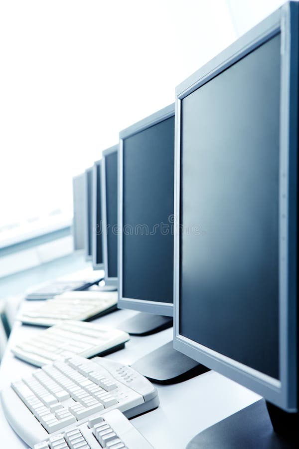 Computer class stock image. Image of desk, electronic - 14034881