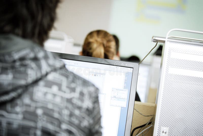 Students in computer class stock image. Image of learning - 3574699