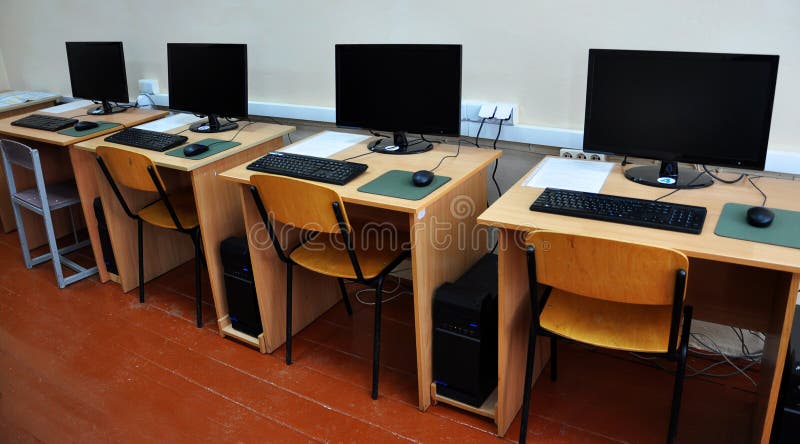 Computer class at school stock photo. Image of knowledge - 93184662