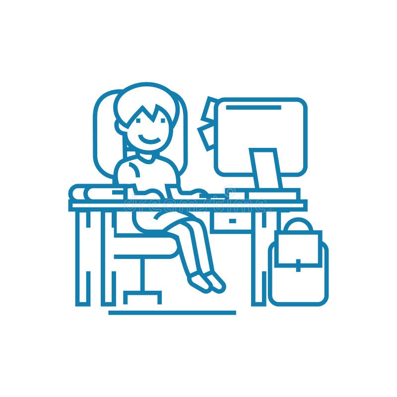 Computer Classes Landing Page Template. Senior Grey Haired Male ...