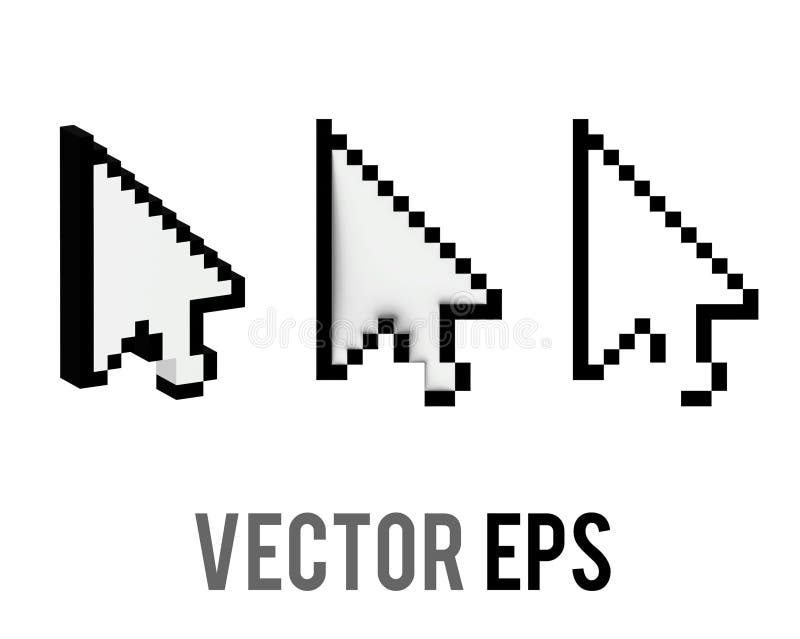 Computer Classic Mouse Control Arrow Cursor Pointer 8 Bits Pixelized ...