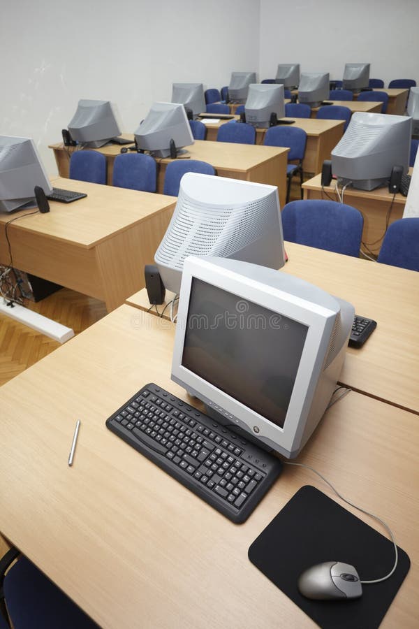 Computer room stock photo. Image of monitors, school, class - 1377016