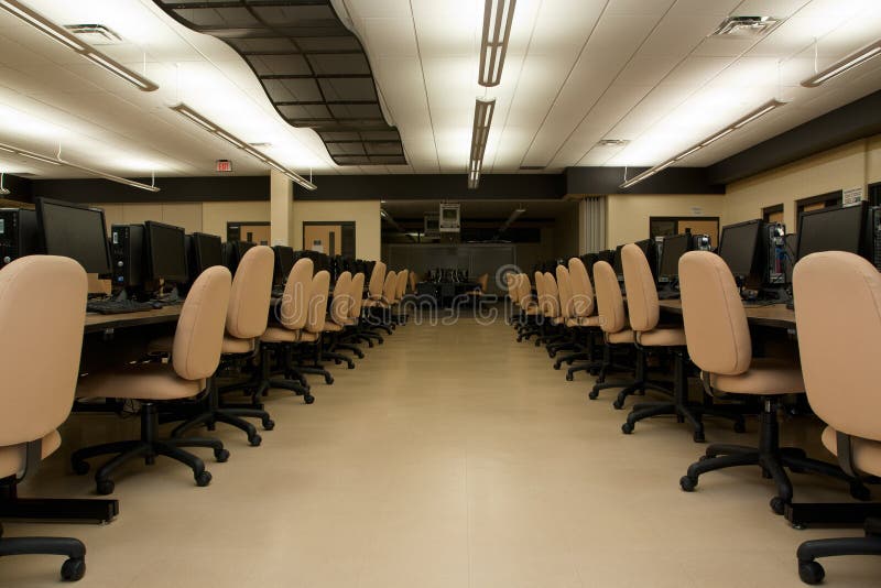 Computer Classroom stock photo. Image of office, desk - 48444482