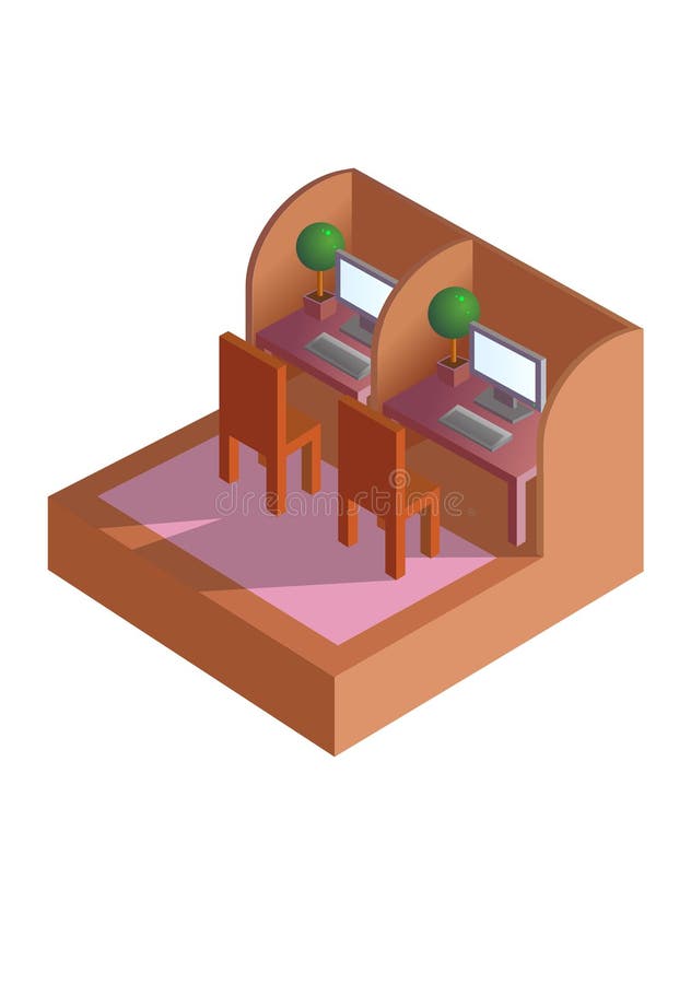 Computer classroom icon. stock vector. Illustration of cabinet - 260007312