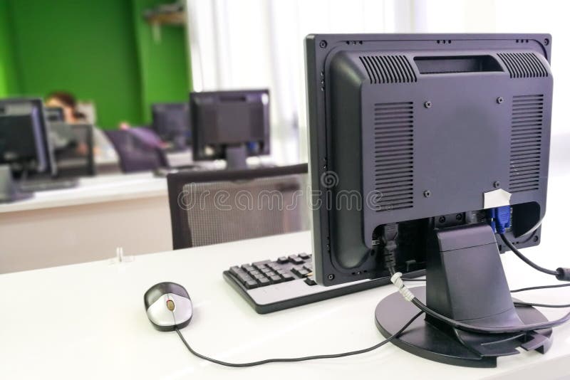 Computer Classroom School with Computer Monitors Offer Computer Stock ...