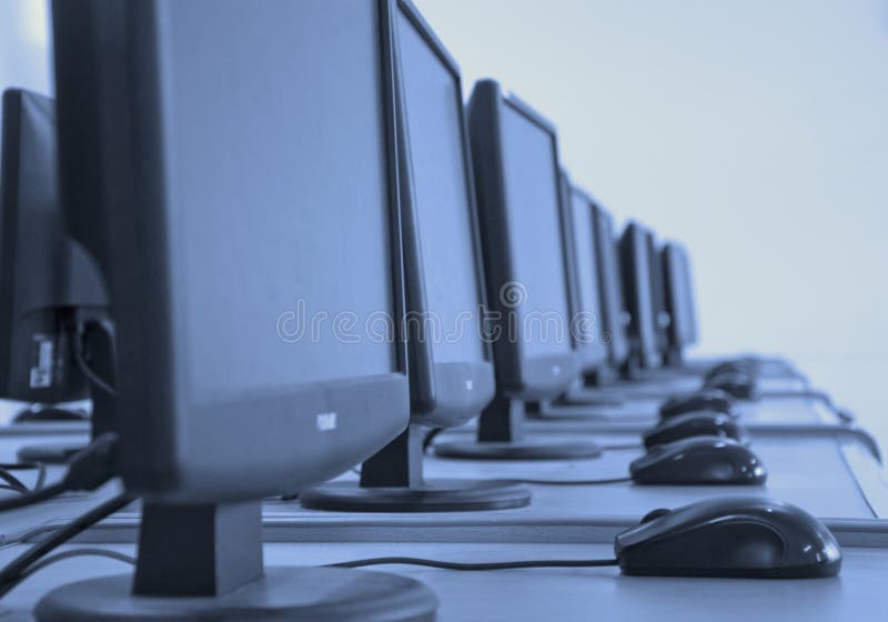 Computer classroom stock image. Image of business, desktop - 39129965
