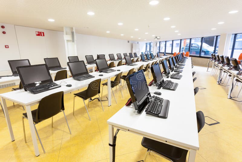 Computer classroom stock image. Image of education, tech - 47923613