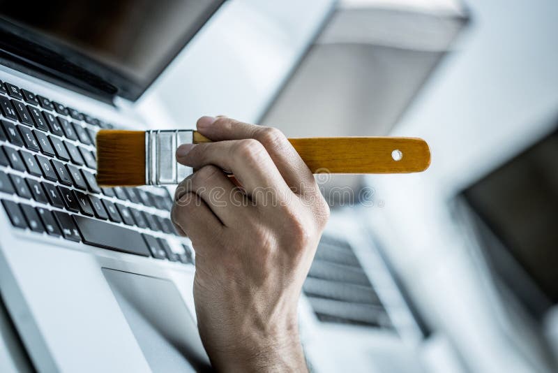 Computer cleaning brush stock photo. Image of board, engineering - 86975904