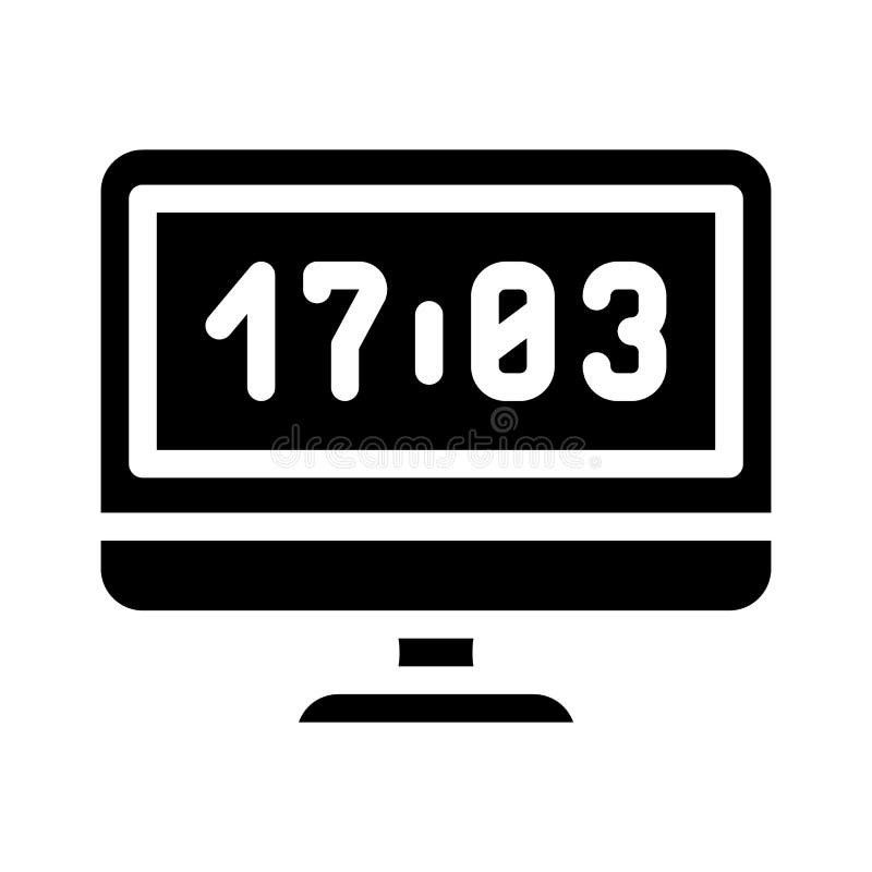Computer Clock Glyph Icon Vector Illustration Stock Vector ...