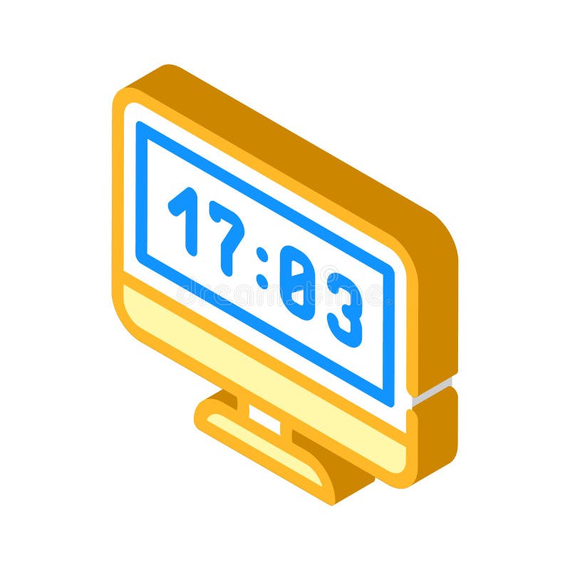 Computer Clock Isometric Icon Vector Illustration Stock Vector ...