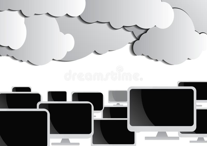 Computer and Cloud Computing Background Stock Vector - Illustration of ...