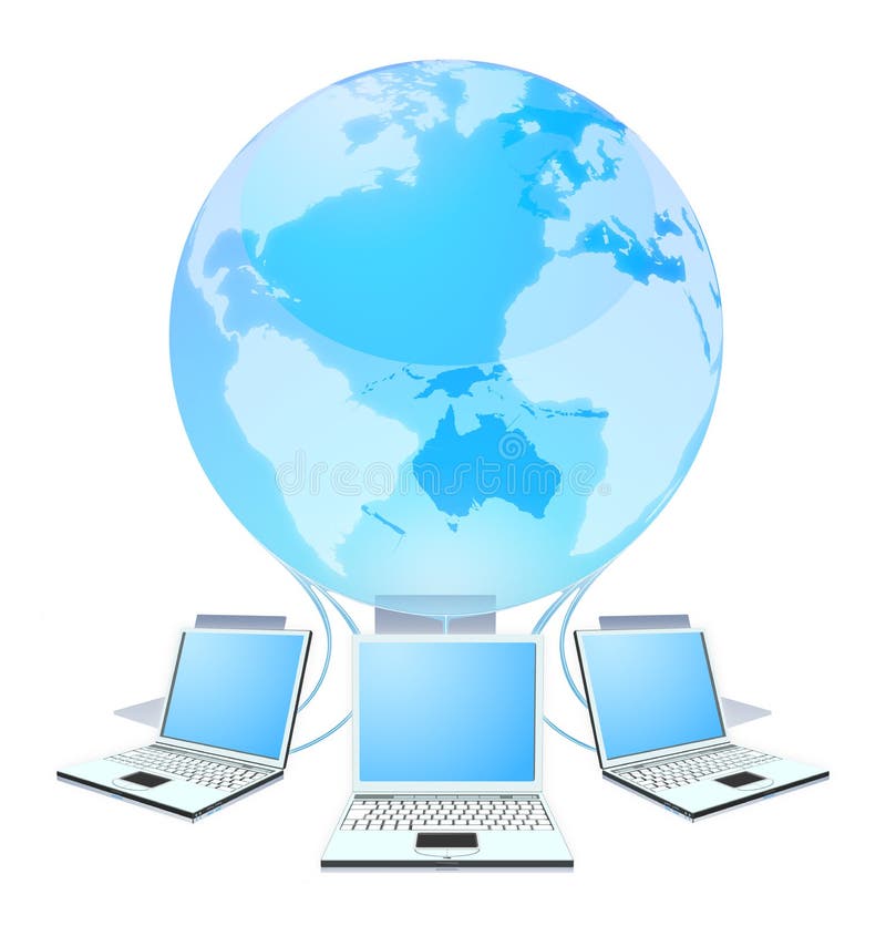 Computer Cloud Data Earth Technology Concept Stock Vector ...