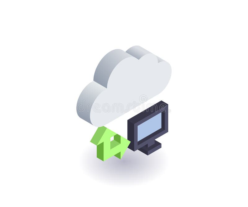 Computer Cloud Icon, Illustration, Vector Symbol. Stock Vector ...