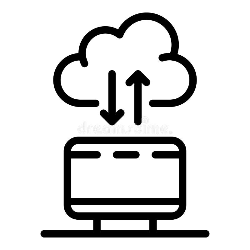 Computer Cloud Icon, Outline Style Stock Vector - Illustration of ...