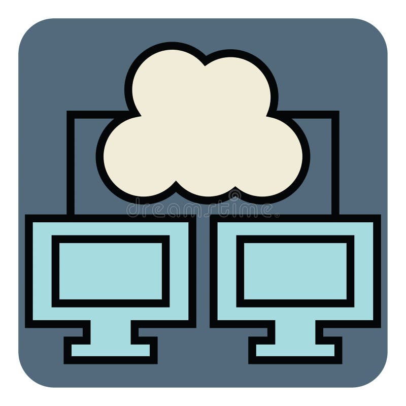 Computer cloud, icon stock vector. Illustration of technology - 261079315